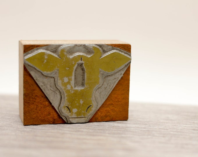 Vintage Letterpress Cattle Bull Steer Wood Block Farm Advertisement ...