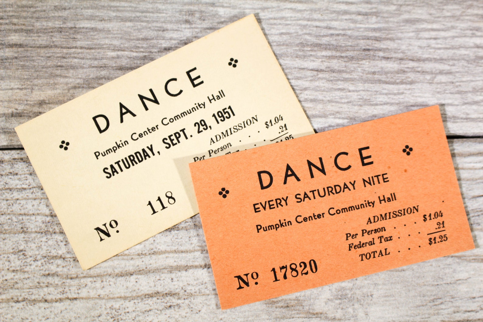 Vintage Dance Tickets 1950s Midcentury Sock Hop Pass Party - Etsy UK