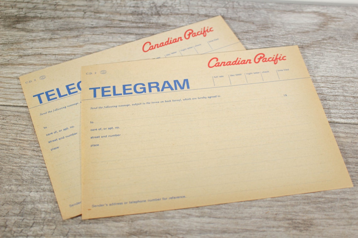Antique Railroad Telegram Vintage Canadian Pacific Train Railway RR ...