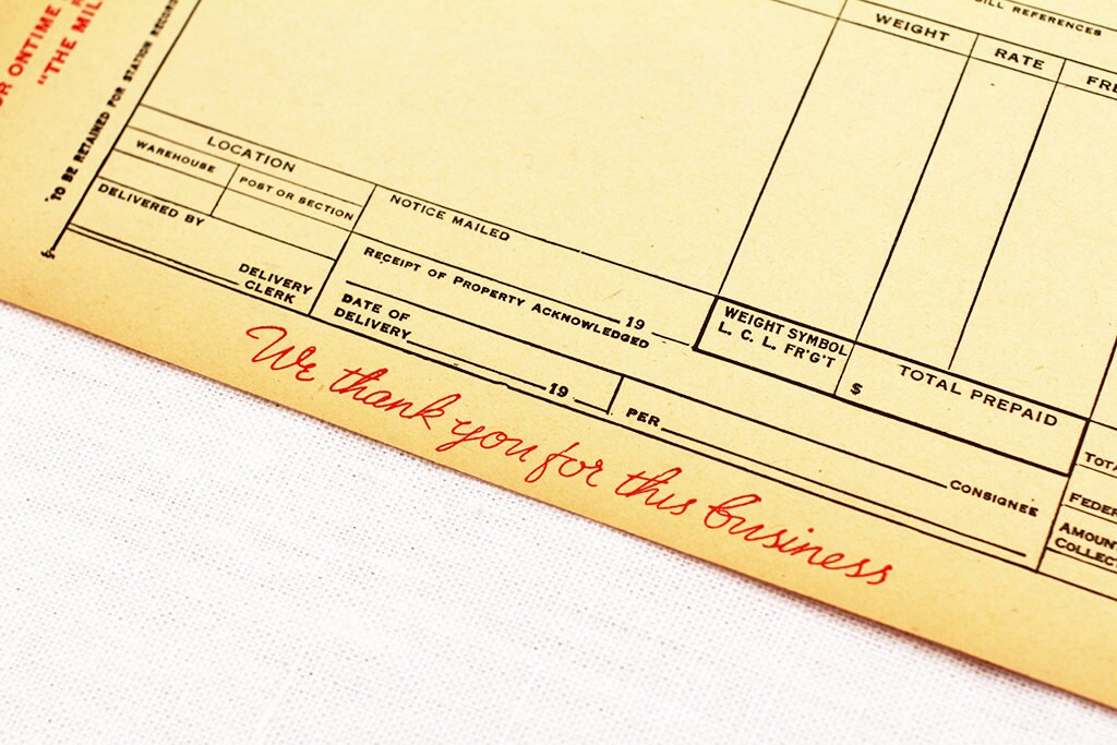 Vintage Railroad Form Train Station Record Freight Delivery - Etsy