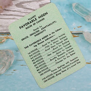 Vintage Fortune Card Horoscope Moon Favorable Zolar's Astrological ...