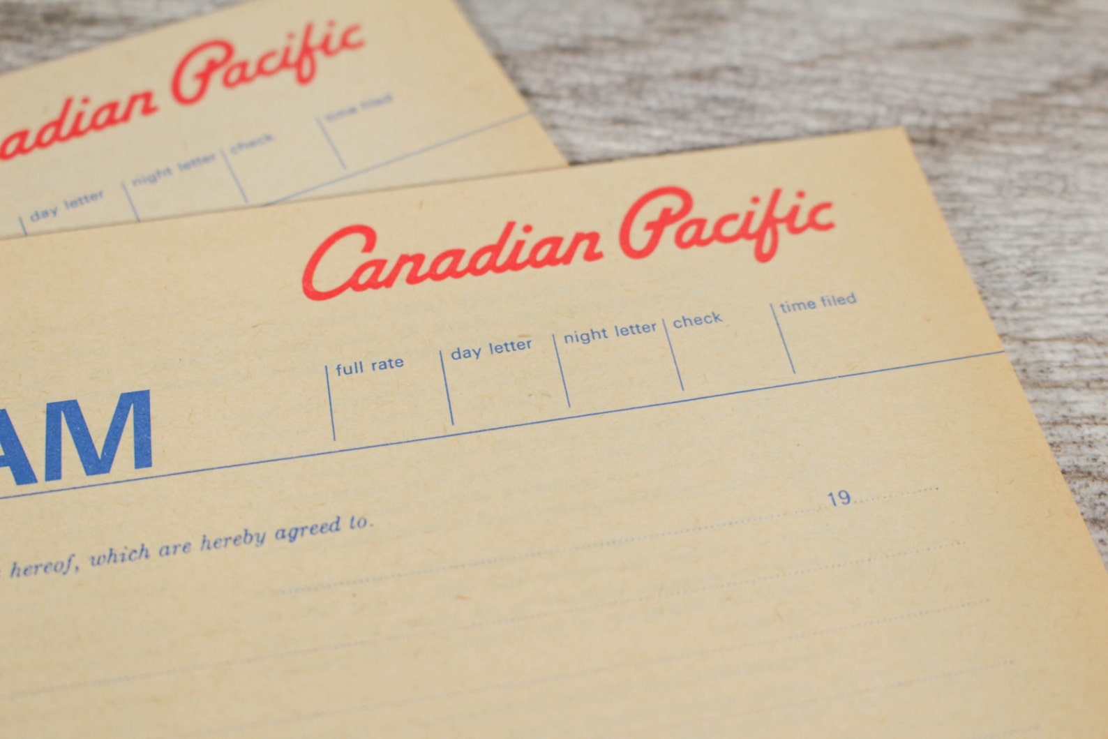 Antique Railroad Telegram Vintage Canadian Pacific Train | Etsy