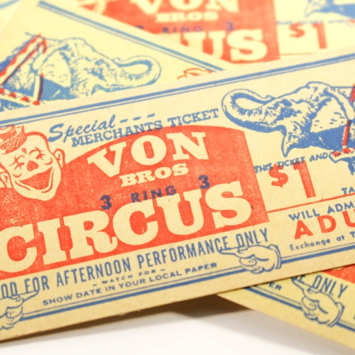 Vintage Circus Tickets Assortment - Etsy