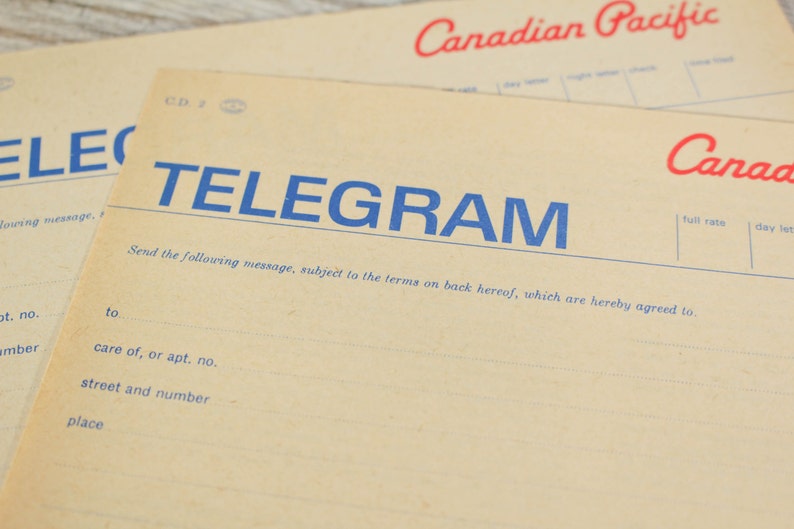 Antique Railroad Telegram Vintage Canadian Pacific Train | Etsy