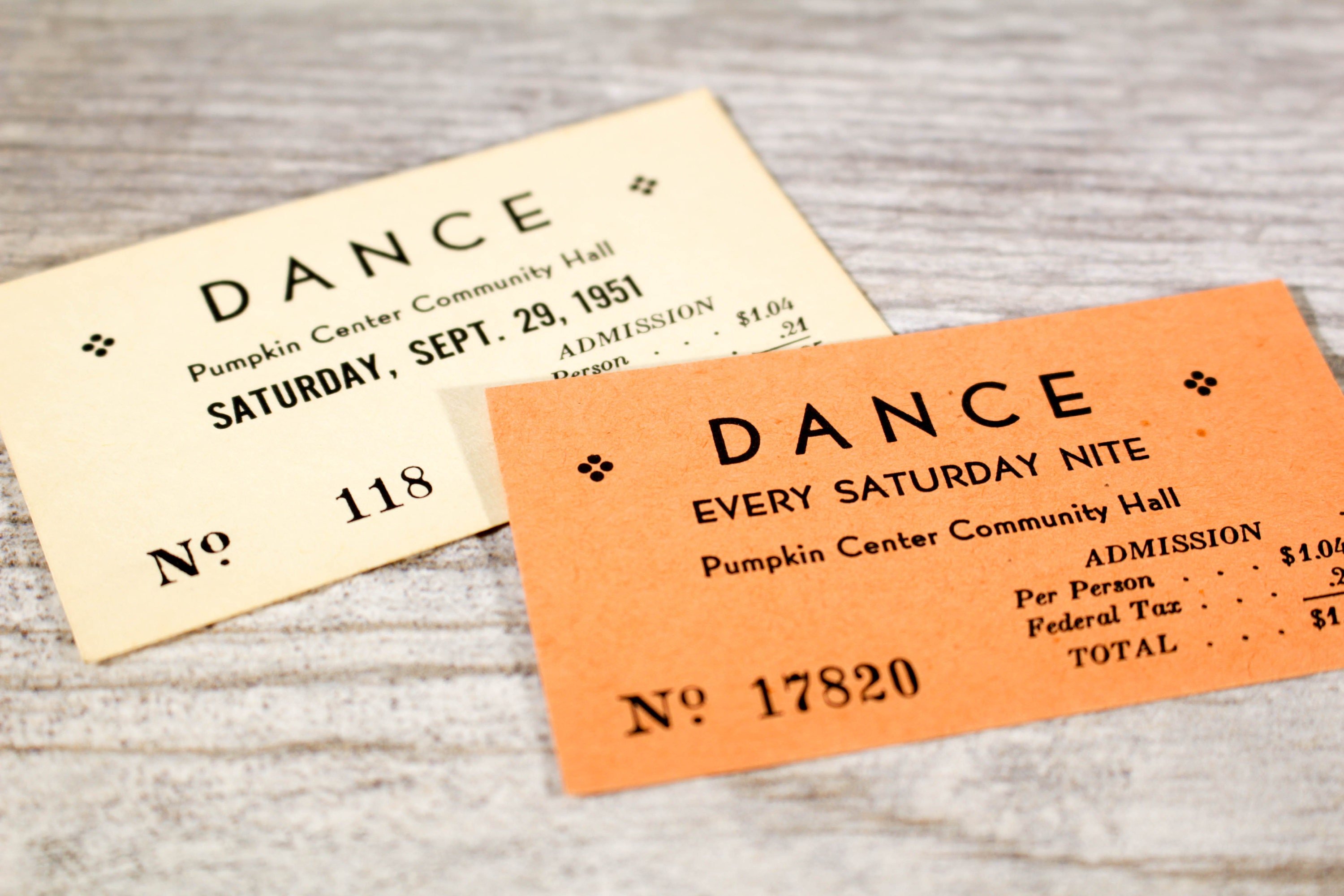 Vintage Dance Tickets 1950s Midcentury Sock Hop Pass Party | Etsy