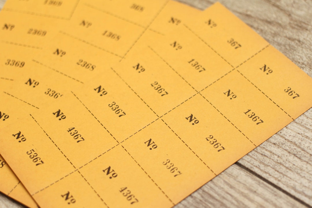 12x Vintage Raffle Tickets 1940s Paper Cardstock Ticket Sheet Lot ...