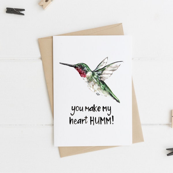 Hummingbird Card - Etsy