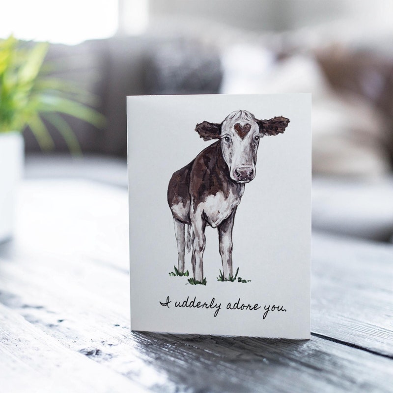 Cow Card - Etsy