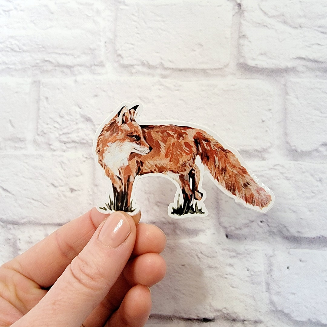 Fox Vinyl Sticker Woodland Animal Water Bottle Sticker Red - Etsy