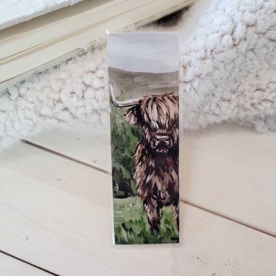 Highland Cow Bookmark Rustic Bookmark Cow Set Bookmark - Etsy