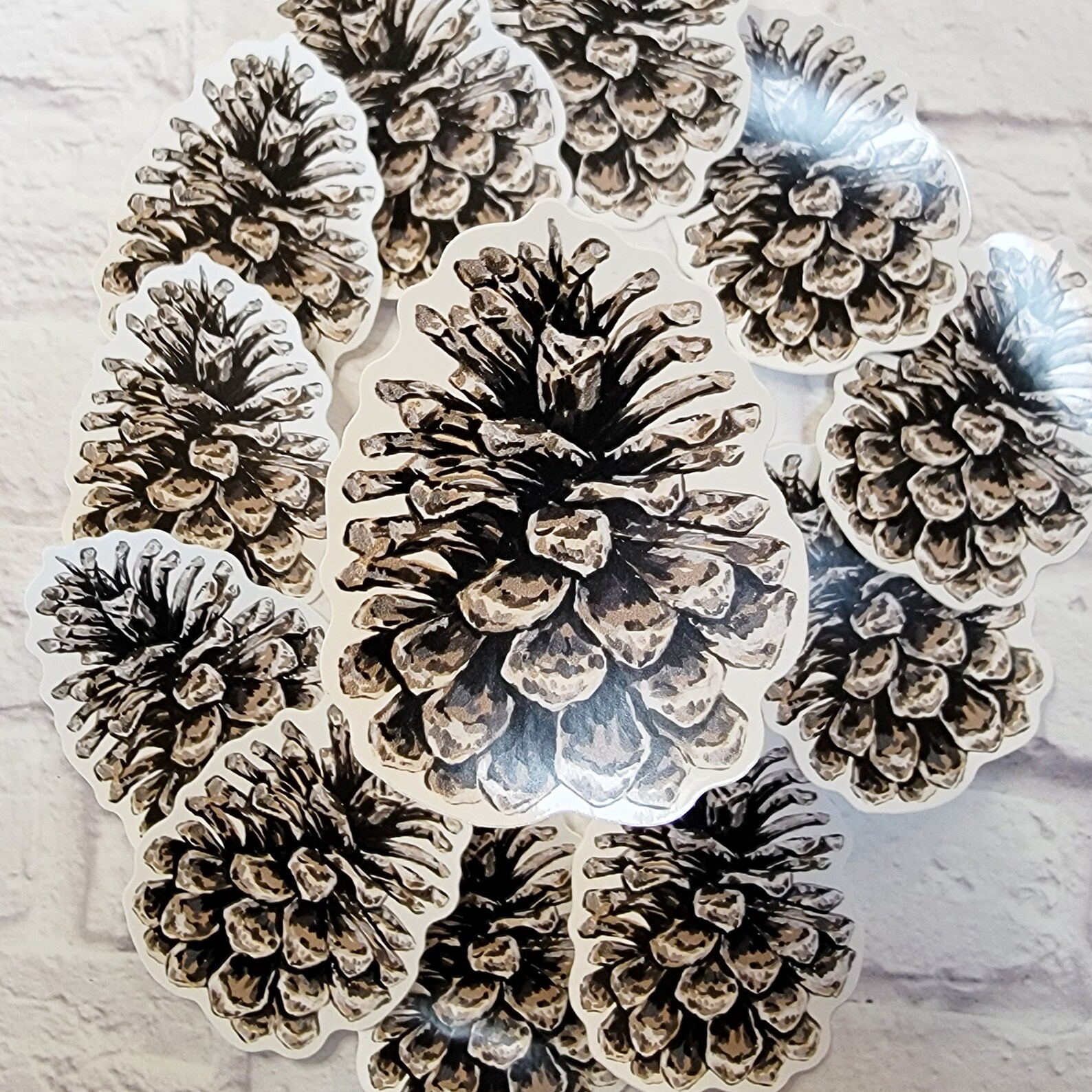 Pinecone Vinyl Sticker Woodland Water Bottle Sticker Rustic | Etsy