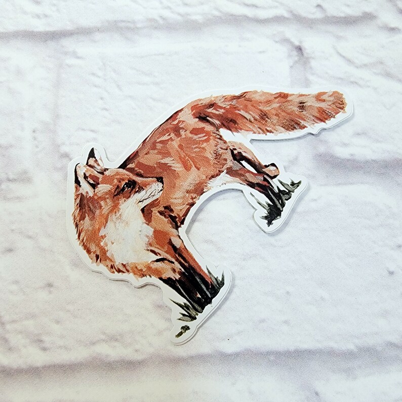 Fox Vinyl Sticker Woodland Animal Water Bottle Sticker Red | Etsy