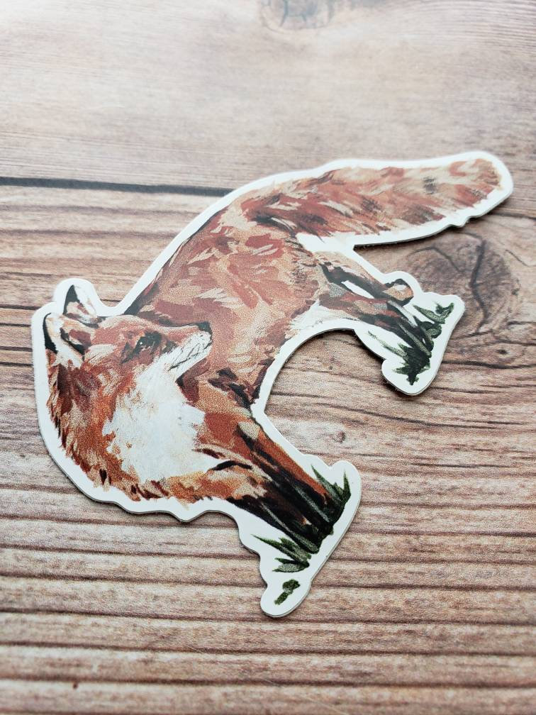 Fox Vinyl Sticker Woodland Animal Water Bottle Sticker Red | Etsy