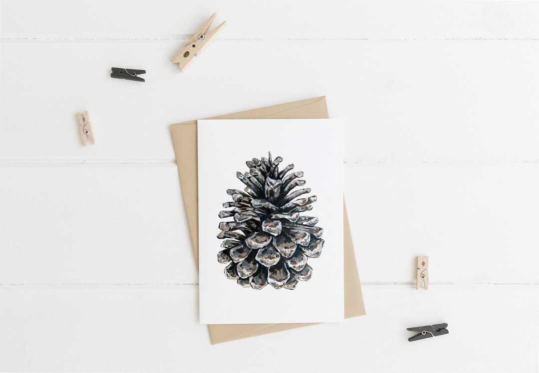 Pinecone Greeting Card Pine Cone Card Rustic Pinecone - Etsy
