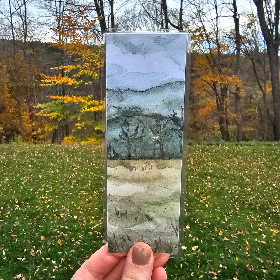 Rustic Landscape Bookmark Nature Painting Bookmark Gift for - Etsy
