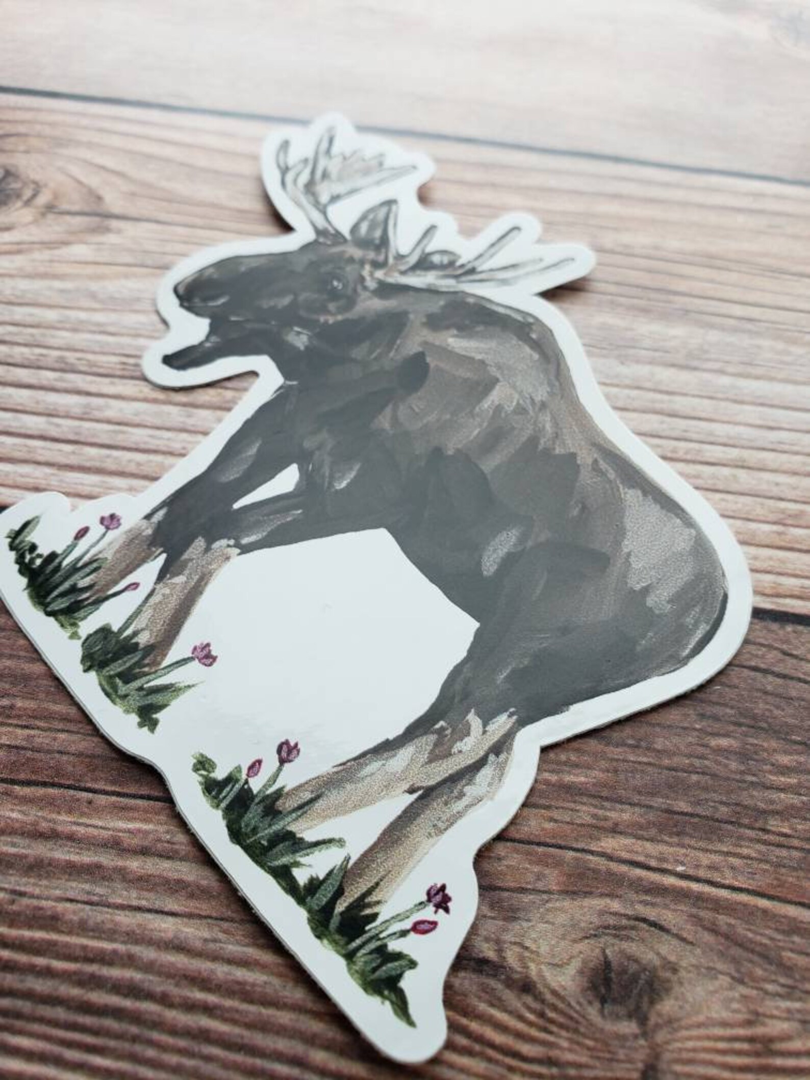 Moose Vinyl Sticker Woodland Animal Water Bottle Sticker | Etsy