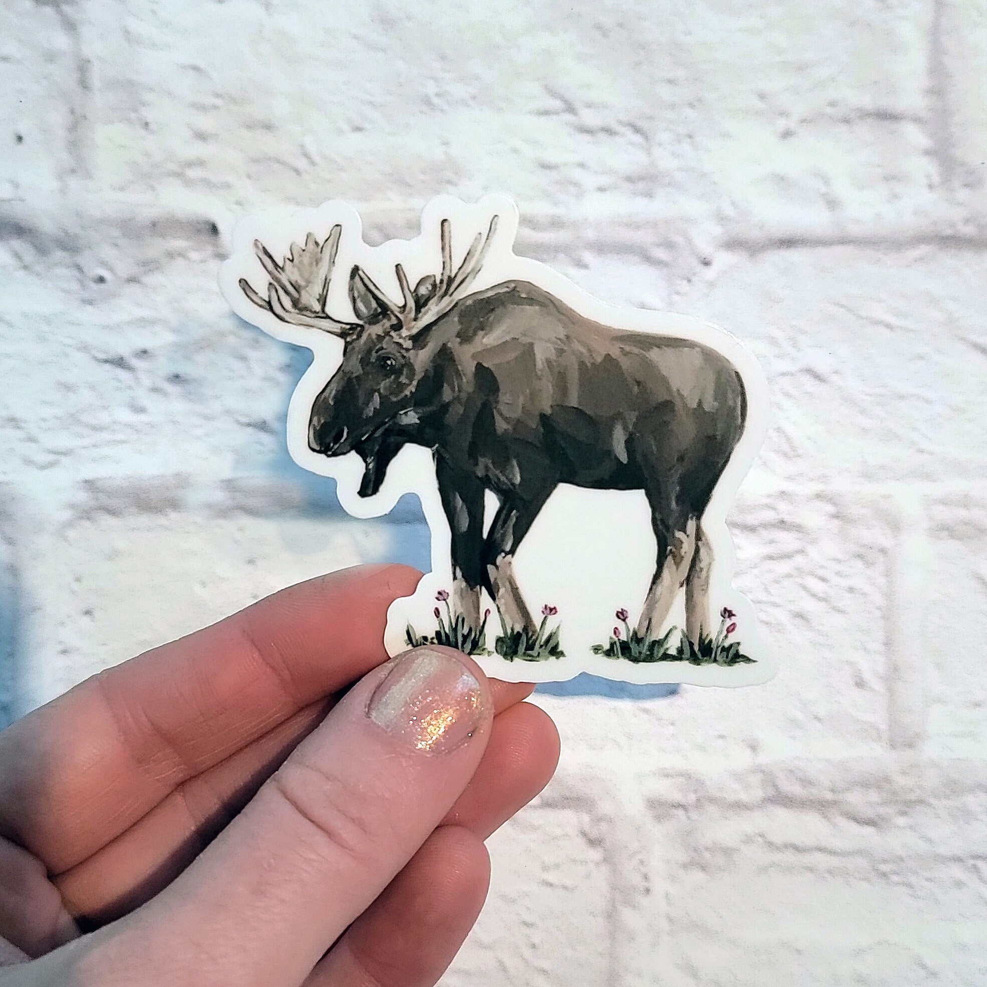 Moose Vinyl Sticker Woodland Animal Water Bottle Sticker | Etsy