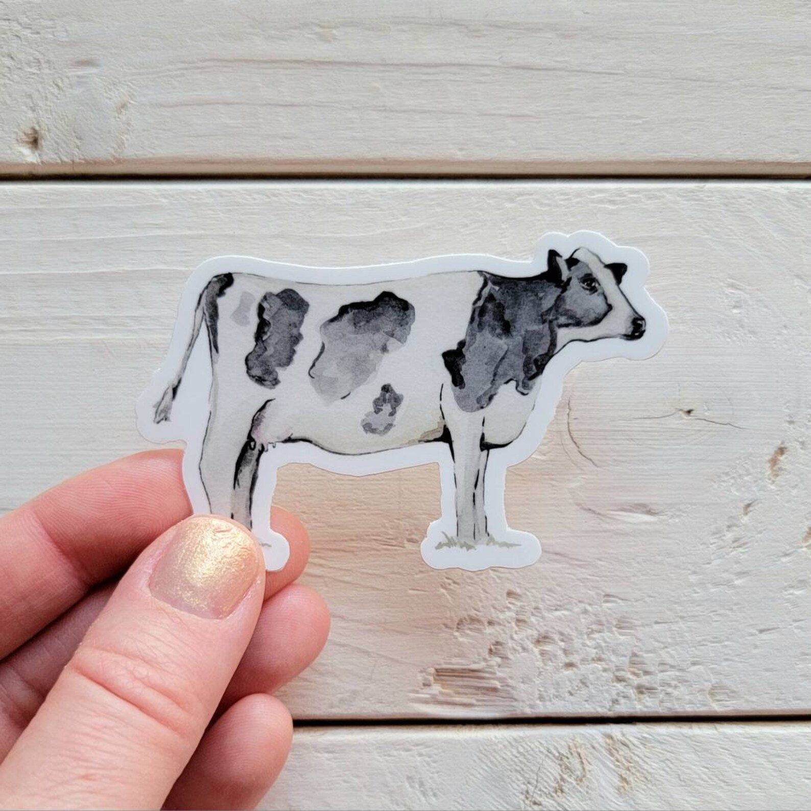 Cow Vinyl Sticker, Farm Animal Water Bottle Sticker, Cute Animal Laptop ...