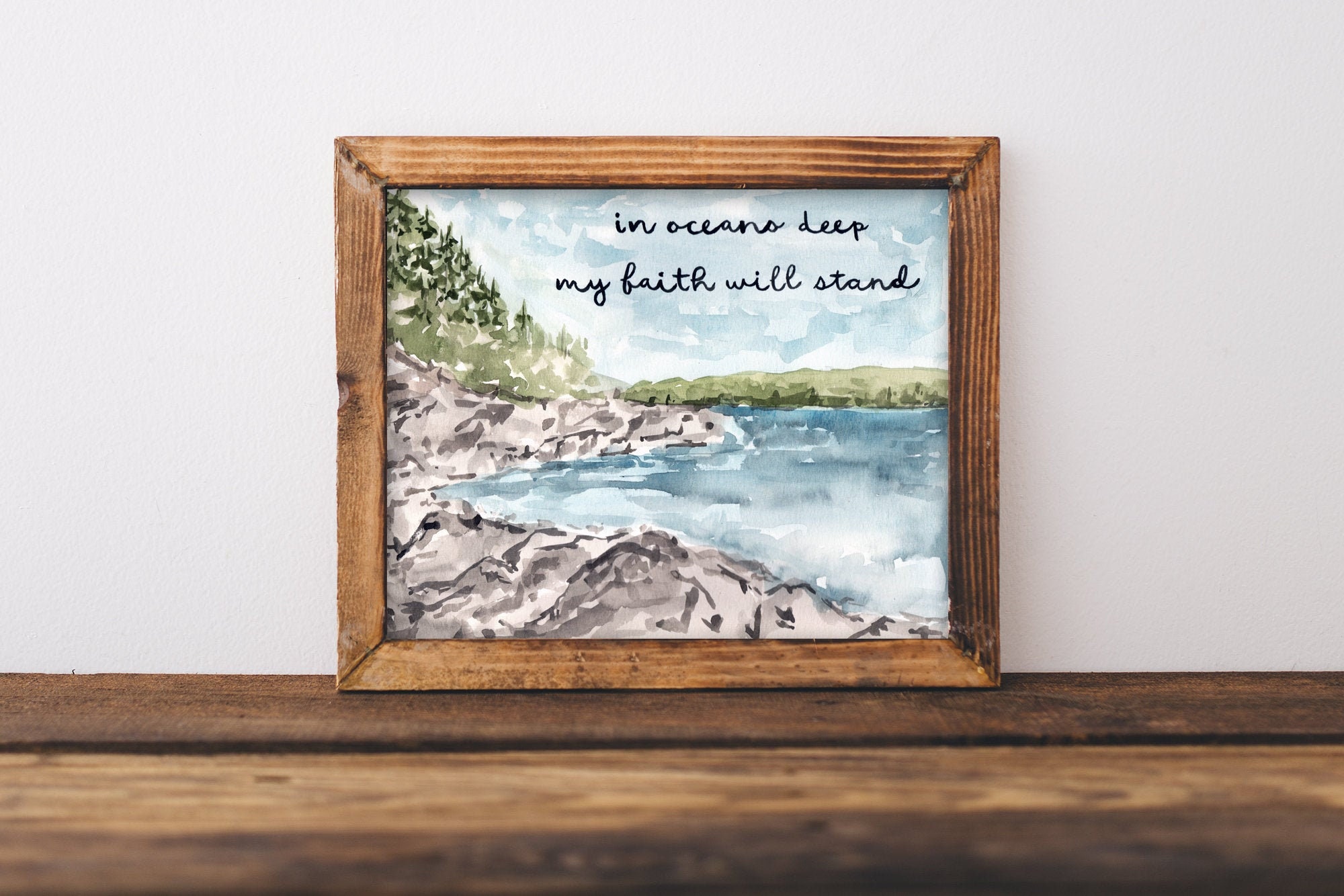 In Oceans Deep My Faith Will Stand Art Print Religious Print | Etsy