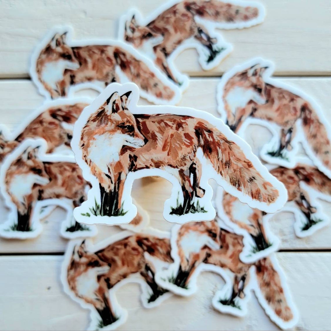 Fox Vinyl Sticker Woodland Animal Water Bottle Sticker Red - Etsy