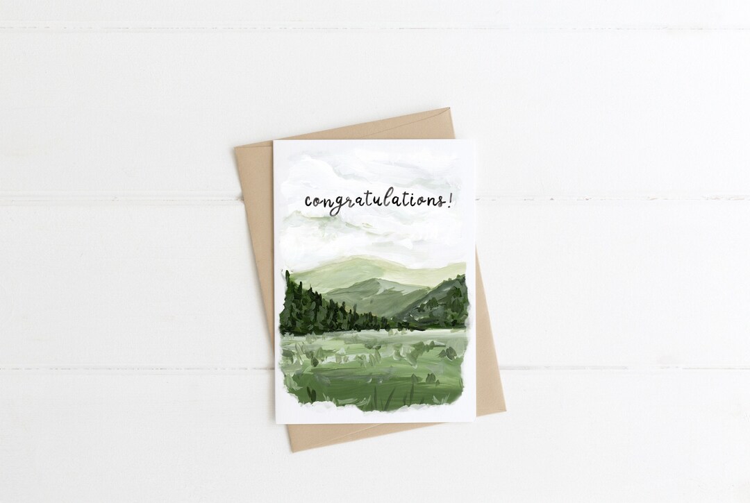 Congratulations Landscape Card, Rustic Nature Card, Outdoors Lover Card ...