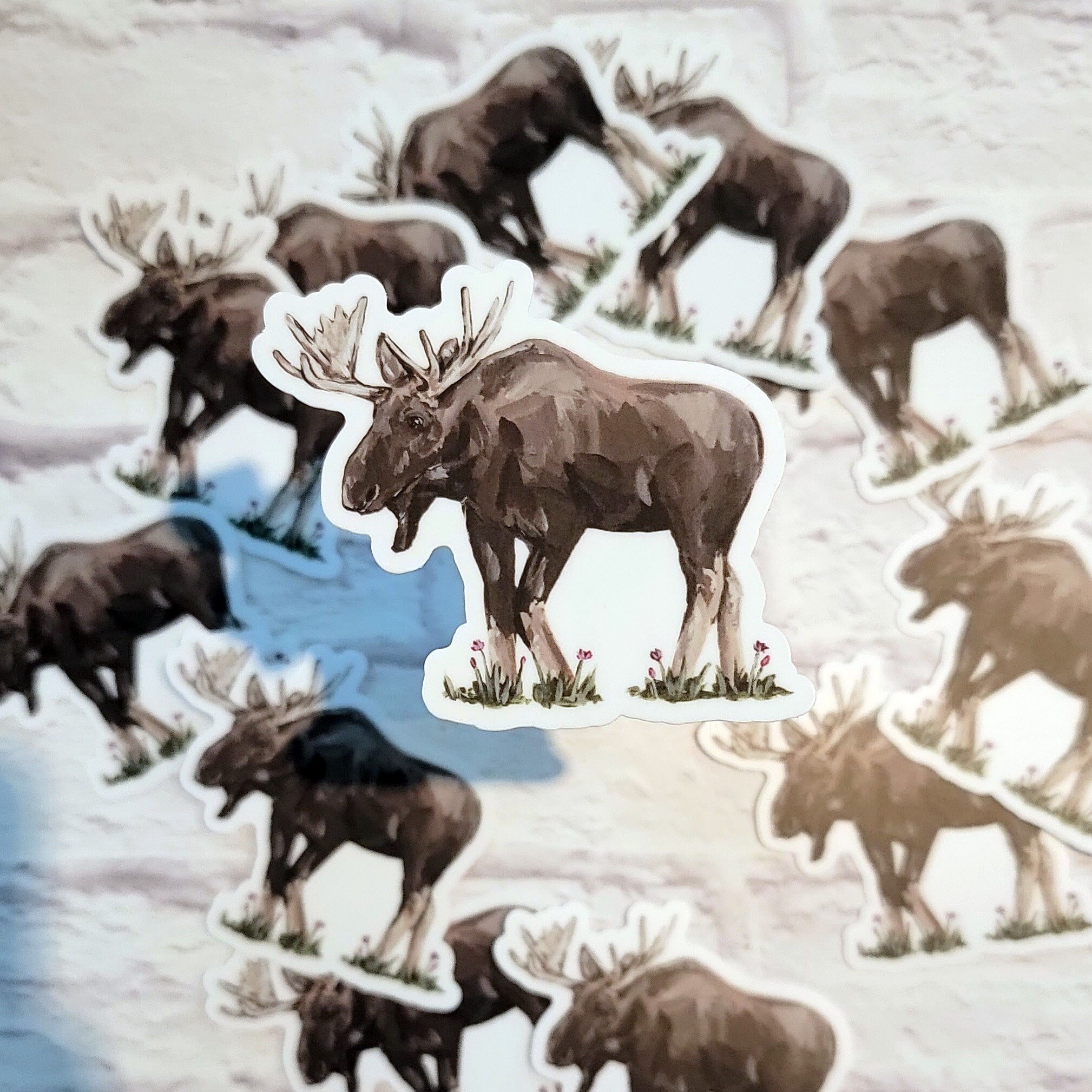 Moose Vinyl Sticker Woodland Animal Water Bottle Sticker | Etsy