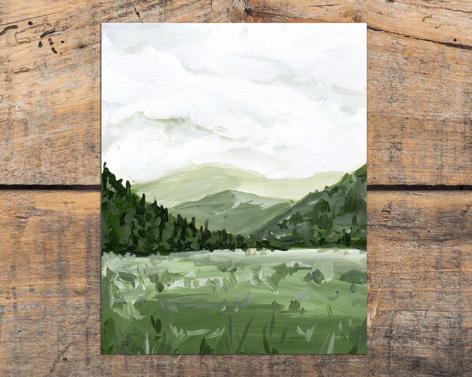Landscape Rustic Art Print Rural Landscape Wall Decor Cloudy - Etsy