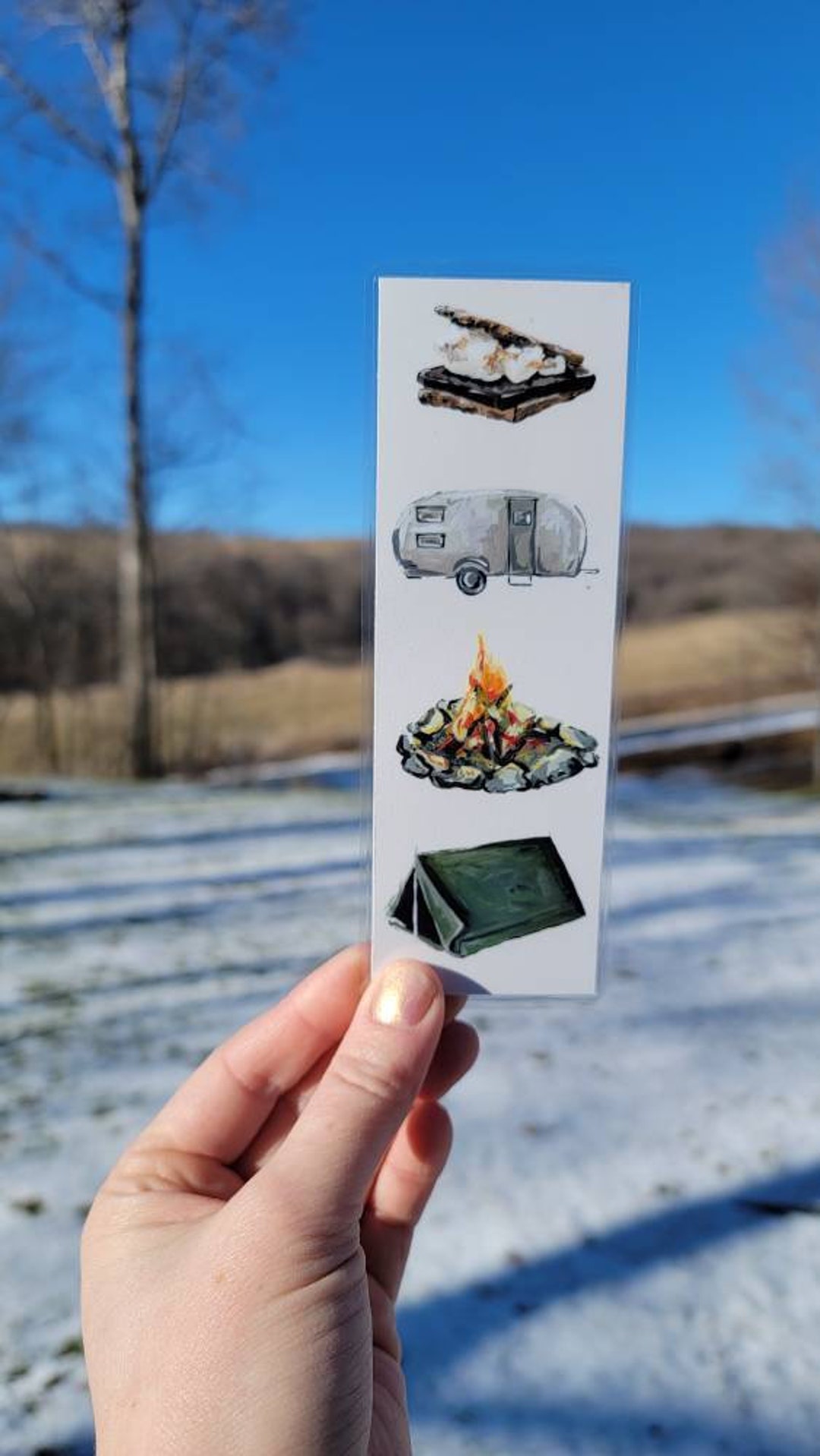 Camping Lovers Bookmark, Rustic Camping Outdoorsy Bookmark, Nature ...