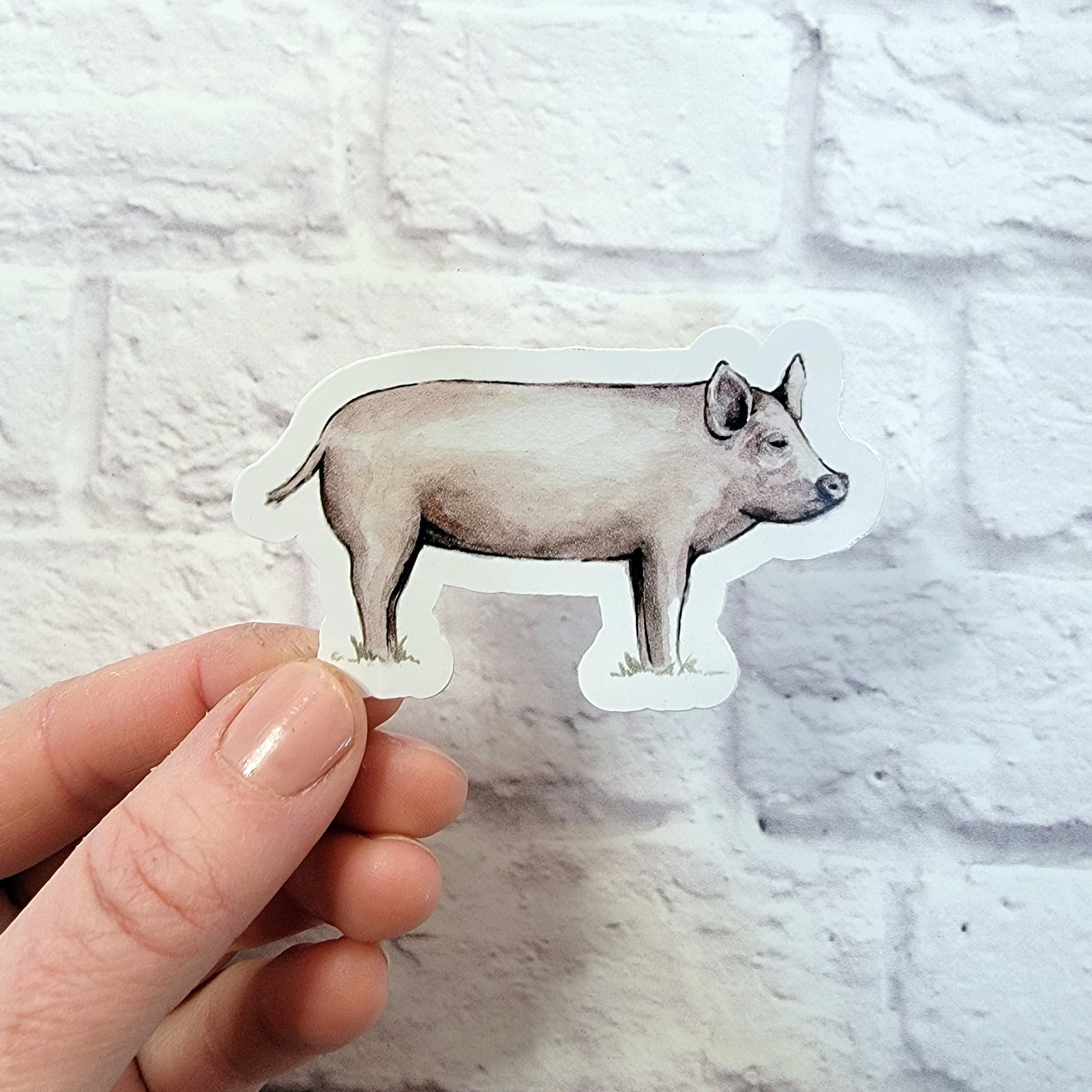 Pig Vinyl Sticker Farm Animal Water Bottle Sticker Farmhouse - Etsy