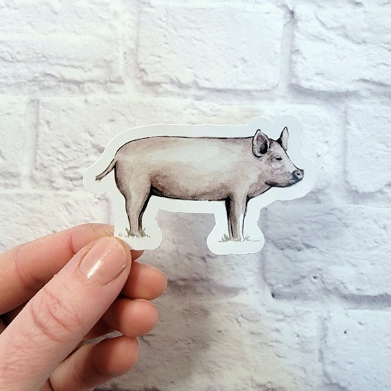 Pig Vinyl Sticker Farm Animal Water Bottle Sticker Farmhouse - Etsy