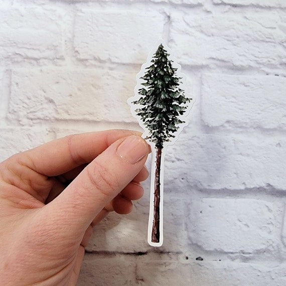 Pine Tree Vinyl Sticker Woodland Water Bottle Sticker Tree | Etsy