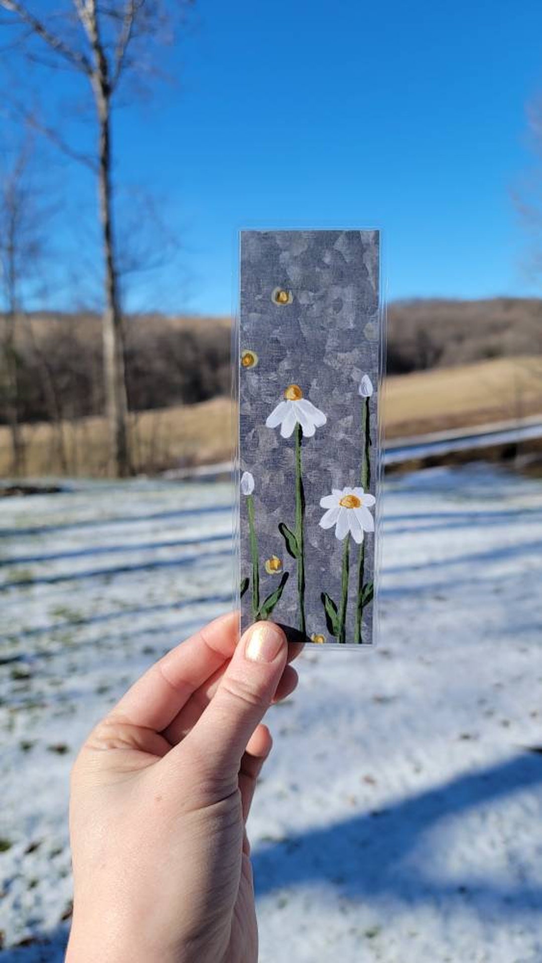 Rustic Daisy Floral Bookmark, White Rustic Daisy Flowers, Pretty ...