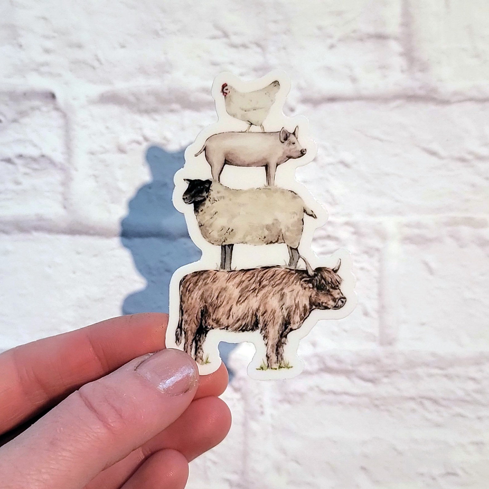 Farm Animal Stack Vinyl Sticker Animal Water Bottle Sticker - Etsy