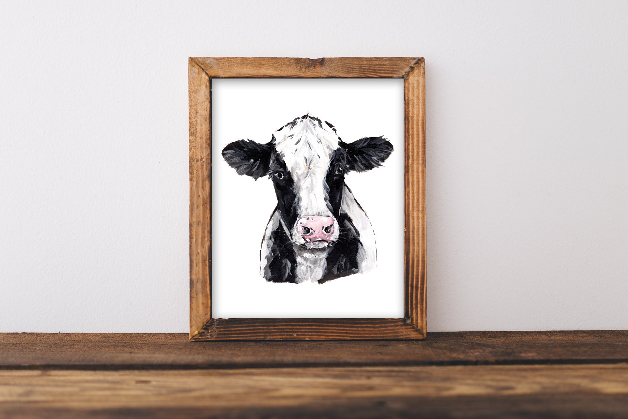 Farm Animal Art Print, Rustic Wall Art Print Set, Cow, Sheep, Pig ...