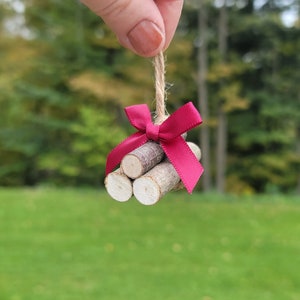 Rustic Log Ornament, Wood Ornament, Log Slice Ornament, Woodland ...