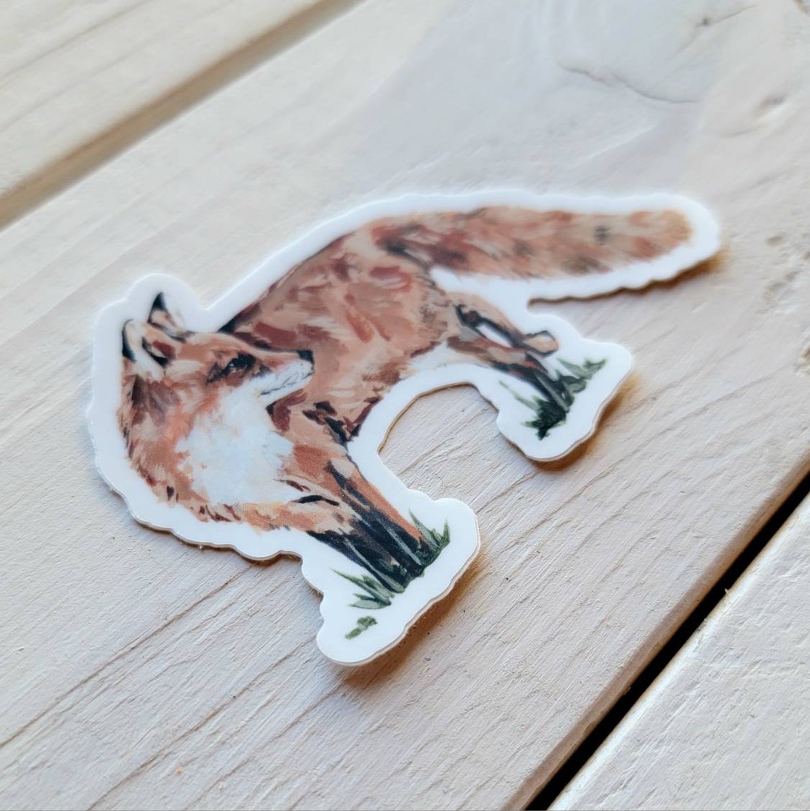 Fox Vinyl Sticker Woodland Animal Water Bottle Sticker Red - Etsy