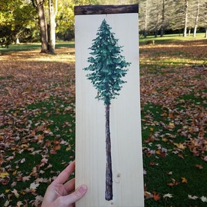 Pine Tree Art Print, Rustic Forest Woodland Art, Forest, Rustic Log ...