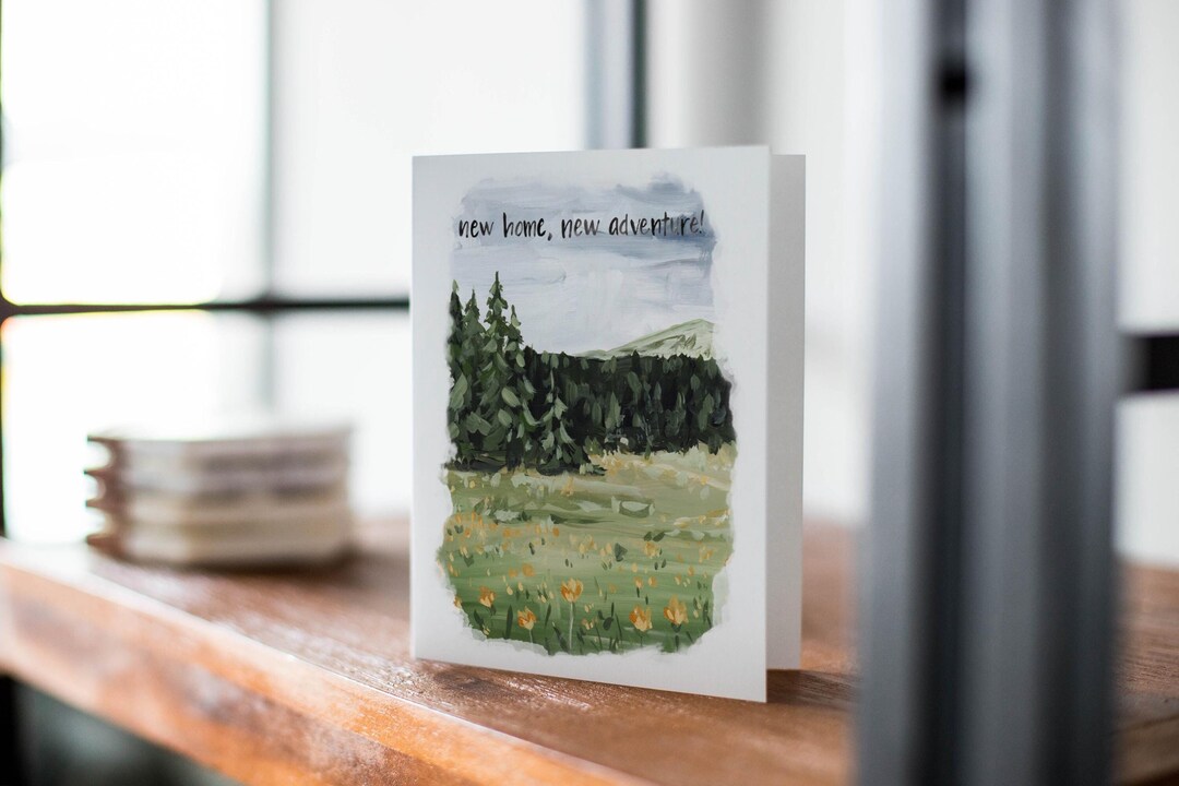 New Home New Adventure, Rustic Anniversary Card, Outdoors Lover Card ...