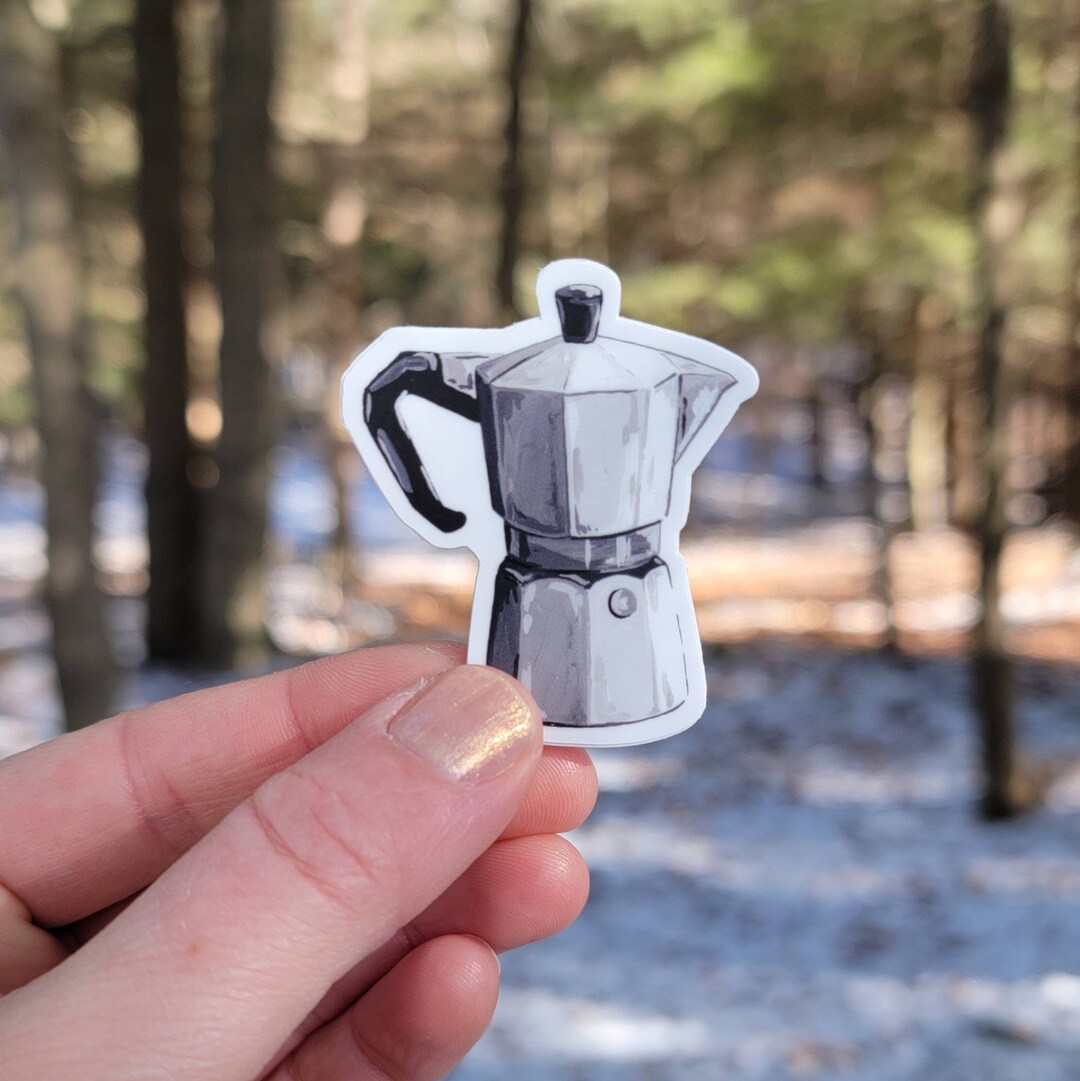 Moka Pot Coffee Makervinyl Sticker, Water Bottle Sticker, Rustic Laptop ...
