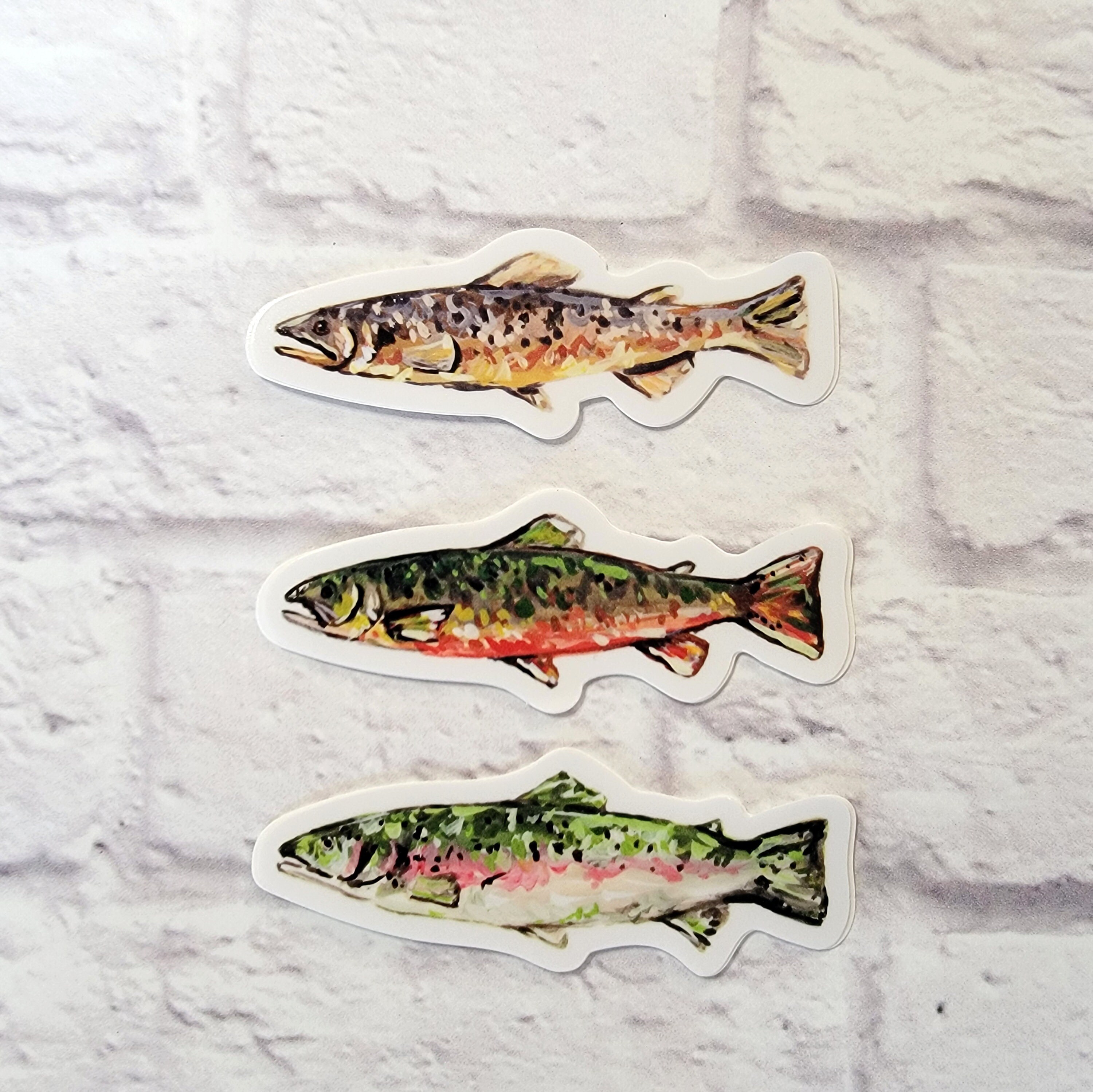 Trout Vinyl Sticker Trout Fish Water Bottle Sticker Brook - Etsy