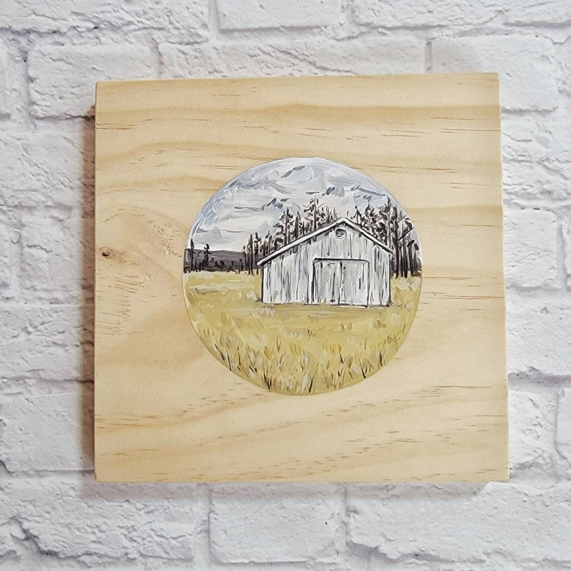 Rustic Barn Painting on Wood Original Painting on Pine - Etsy