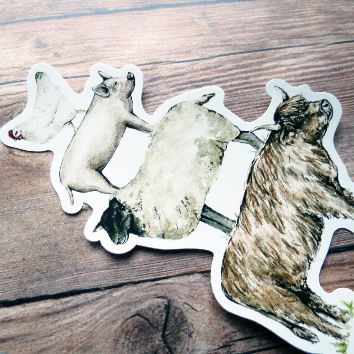 Farm Animal Stack Vinyl Sticker Animal Water Bottle Sticker | Etsy