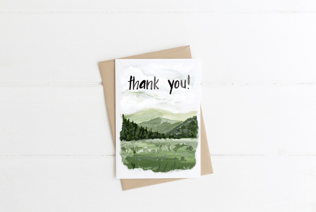 Thank You Landscape Card, Rustic Thanks Card, Outdoors Card, Nature ...