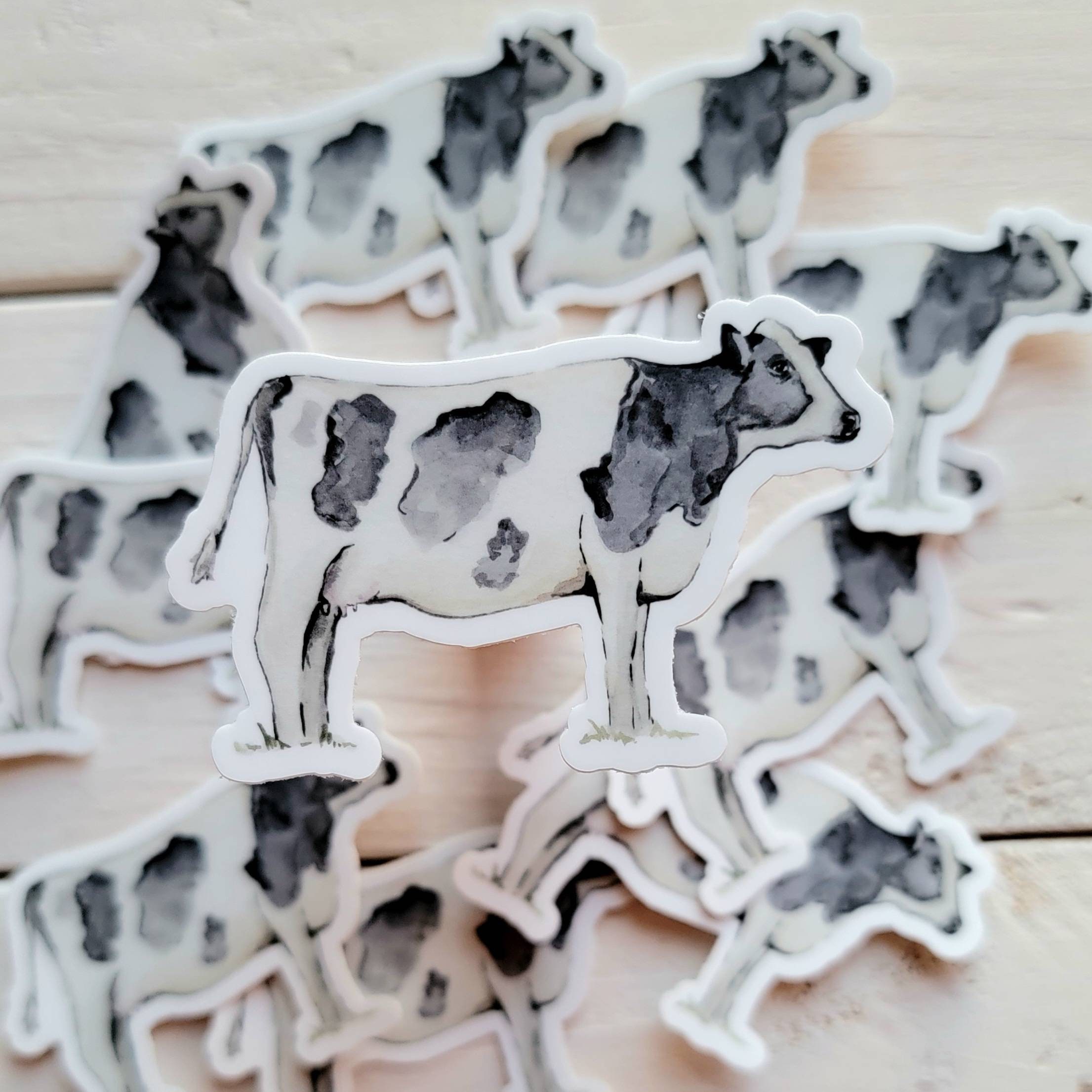 Cow Vinyl Sticker, Farm Animal Water Bottle Sticker, Cute Animal Laptop ...