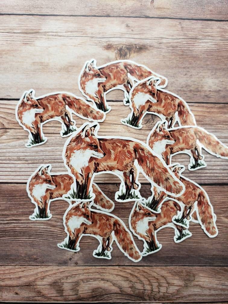 Fox Vinyl Sticker Woodland Animal Water Bottle Sticker Red | Etsy
