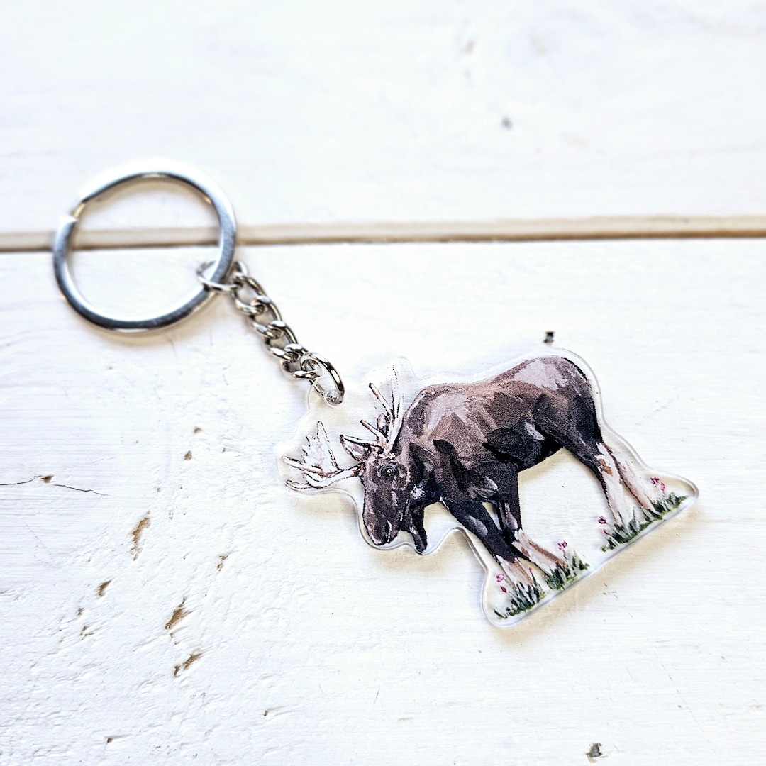 Moose Acrylic Keychain, Gift for Nature Lover, Moose Lover - Etsy