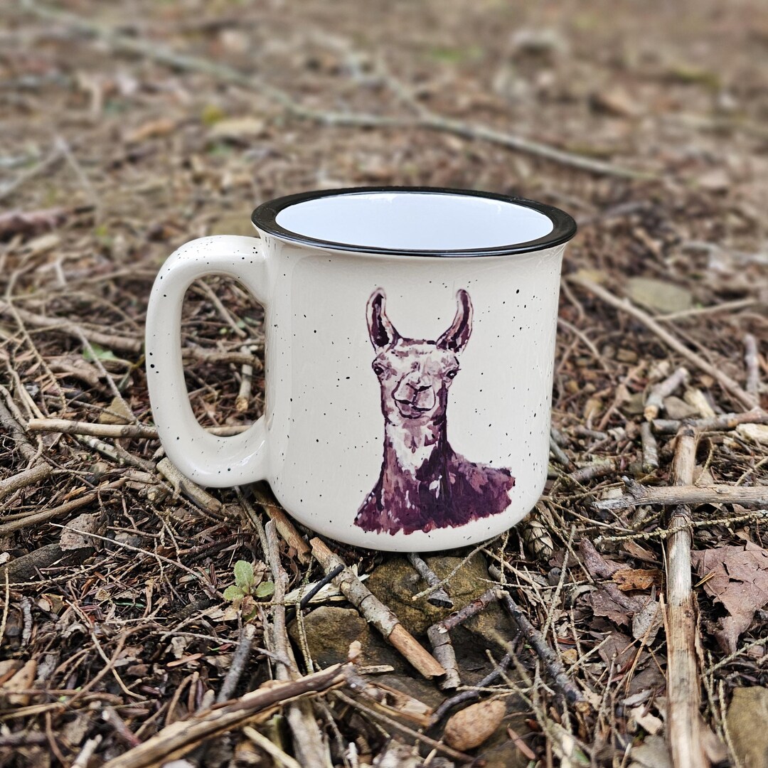 Llama Coffee Mug, Farm Animal Mug, Llama Cup, Ceramic Camp Mug - Etsy