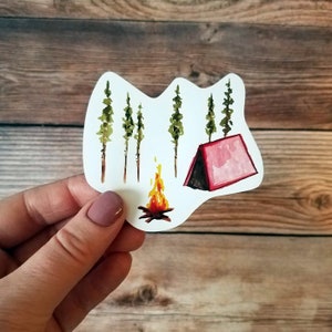 Camping Sticker, Vinyl Sticker, Laptop Sticker, Water Bottle Sticker ...