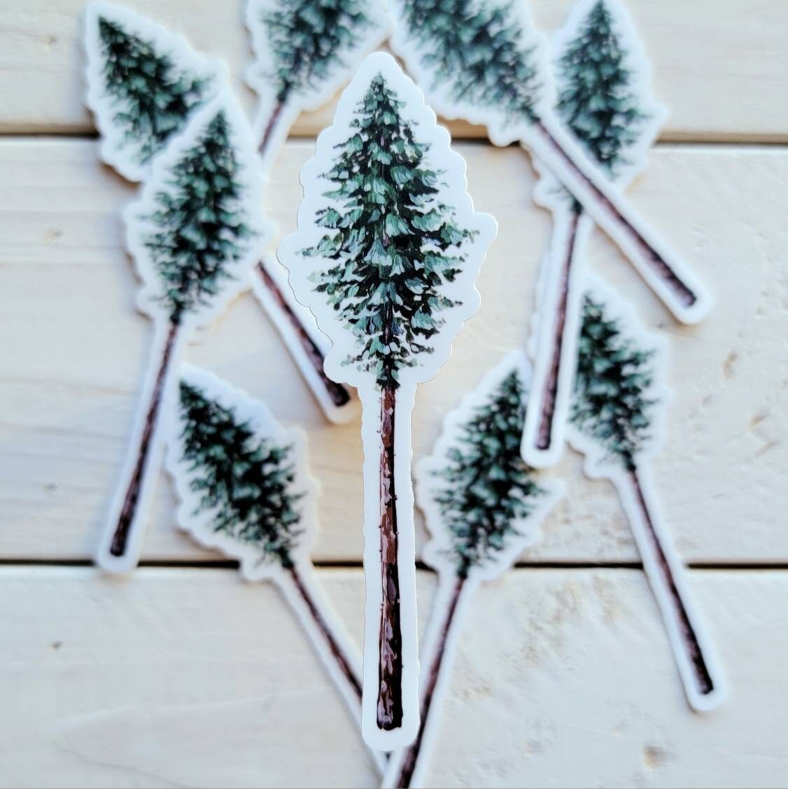 Pine Tree Vinyl Sticker Woodland Water Bottle Sticker Tree - Etsy