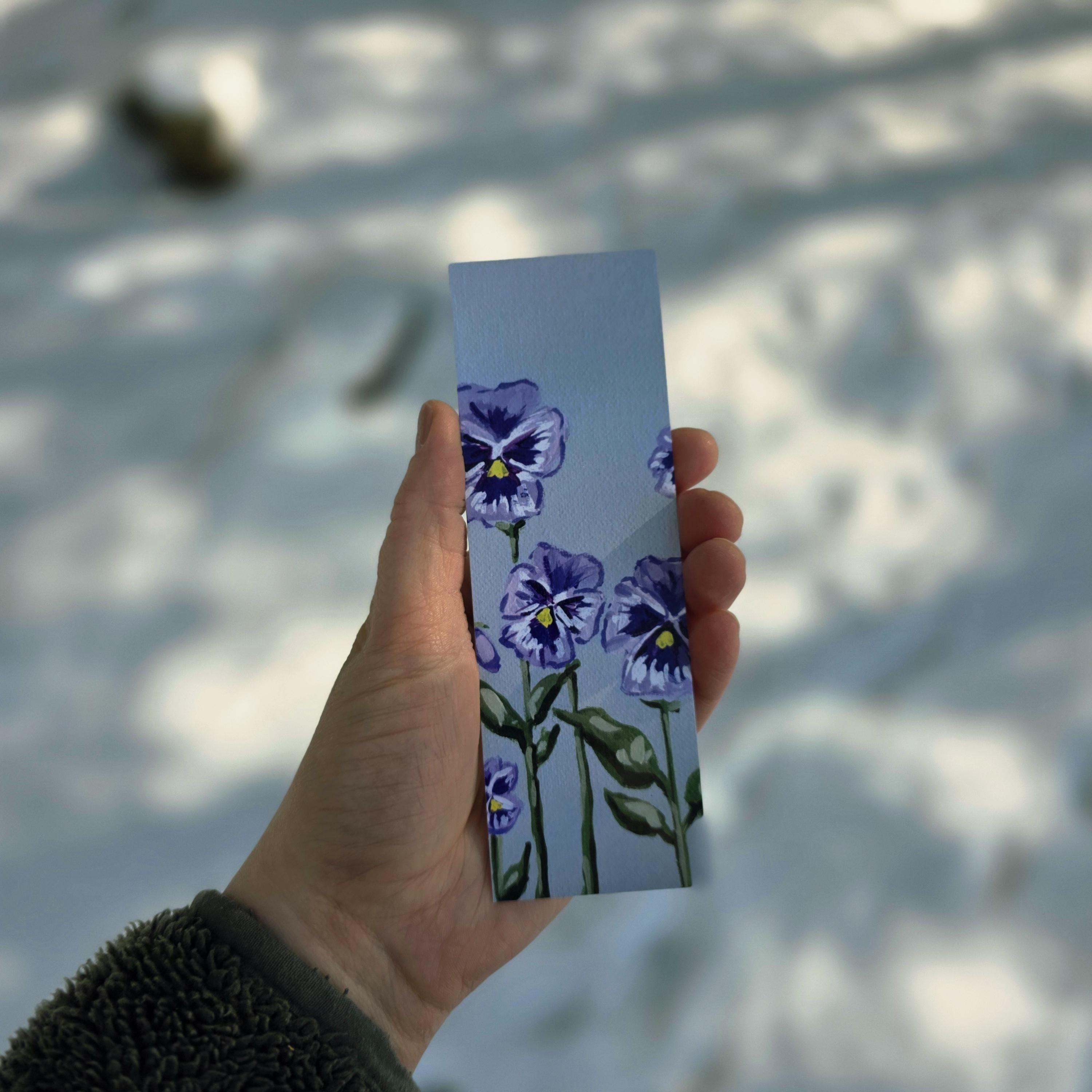 Purple Pansy Flower Bookmark, Pretty Floral Bookmark, Cute Bookmark ...